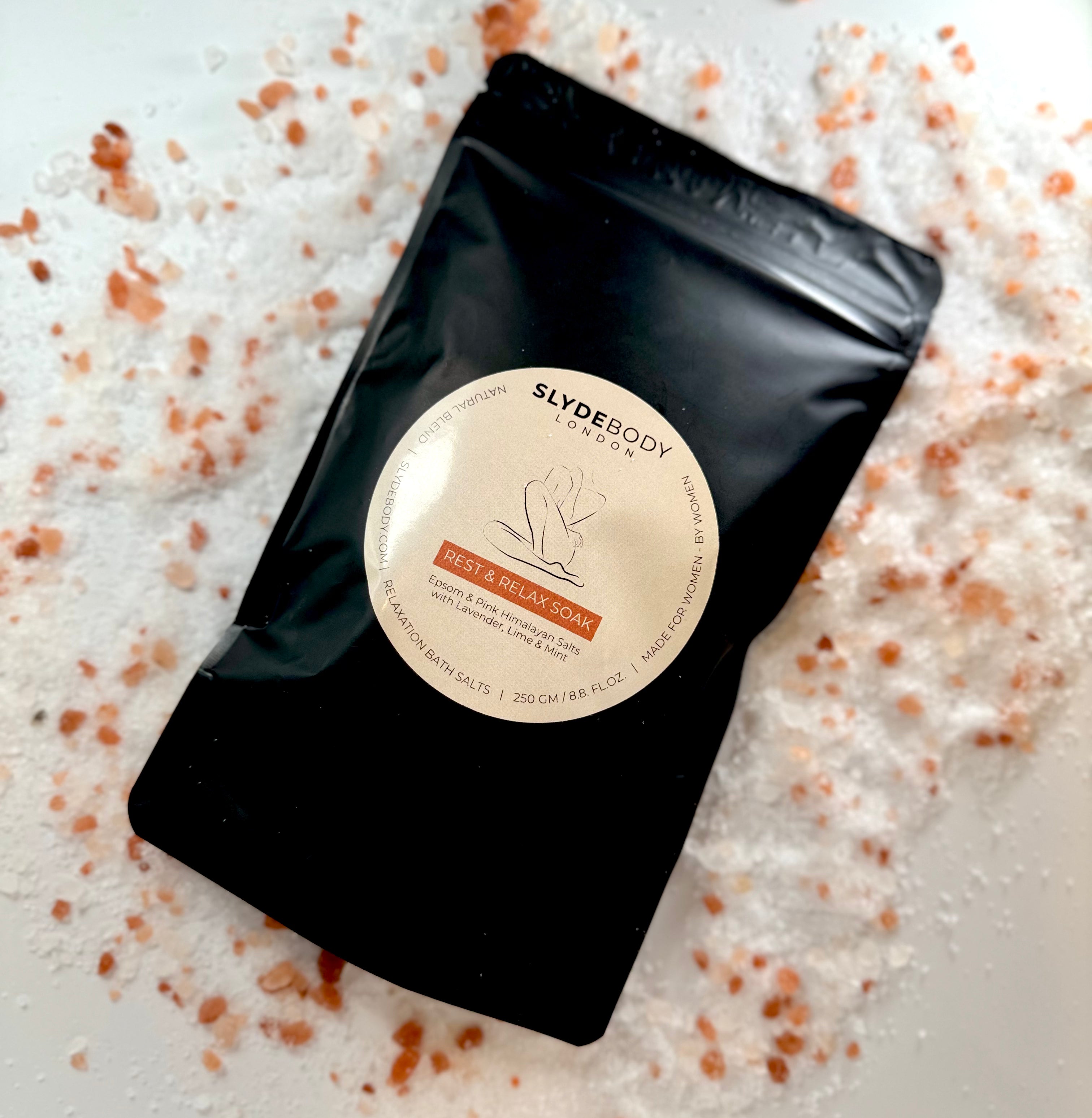 Rest & Relax Bath Soak With Essential Oils 250gm – Slyde Body